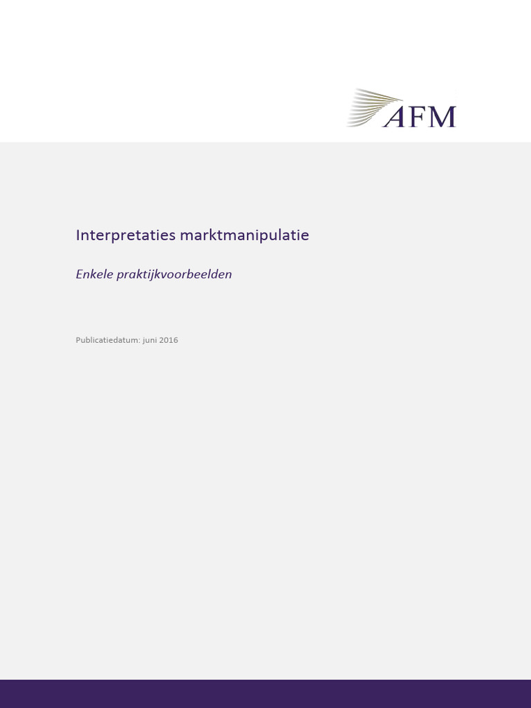 Interpretaties Marktmanipulatie | PDF
