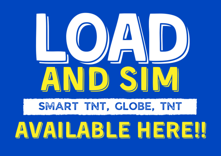 Blue and Yellow Prepaid Load Available Here Poster | PDF