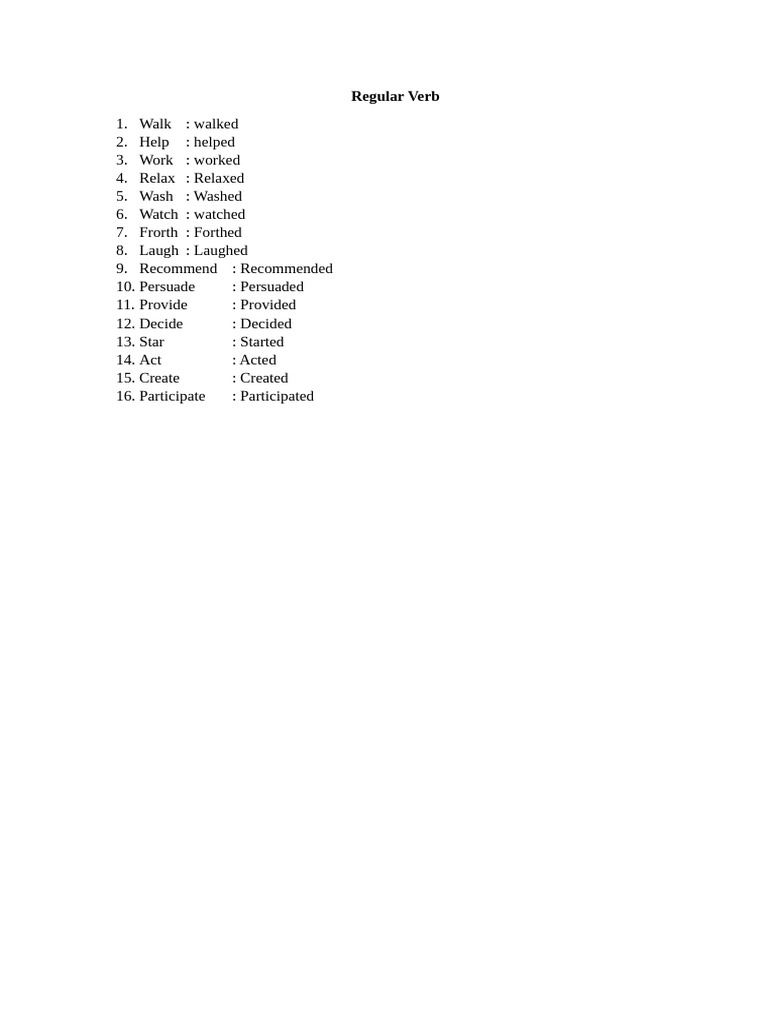 Regular Verb | PDF
