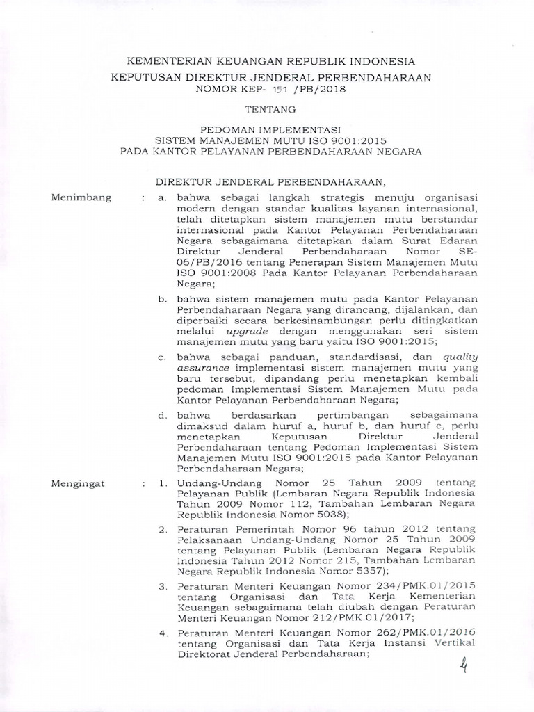 KEP-151 Pedoman ISO | PDF