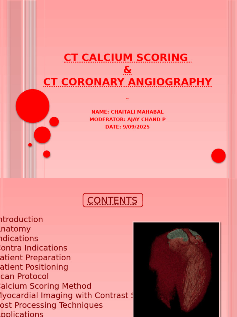 CT Calcium Scoring and Coronary Angiography | PDF | Coronary ...