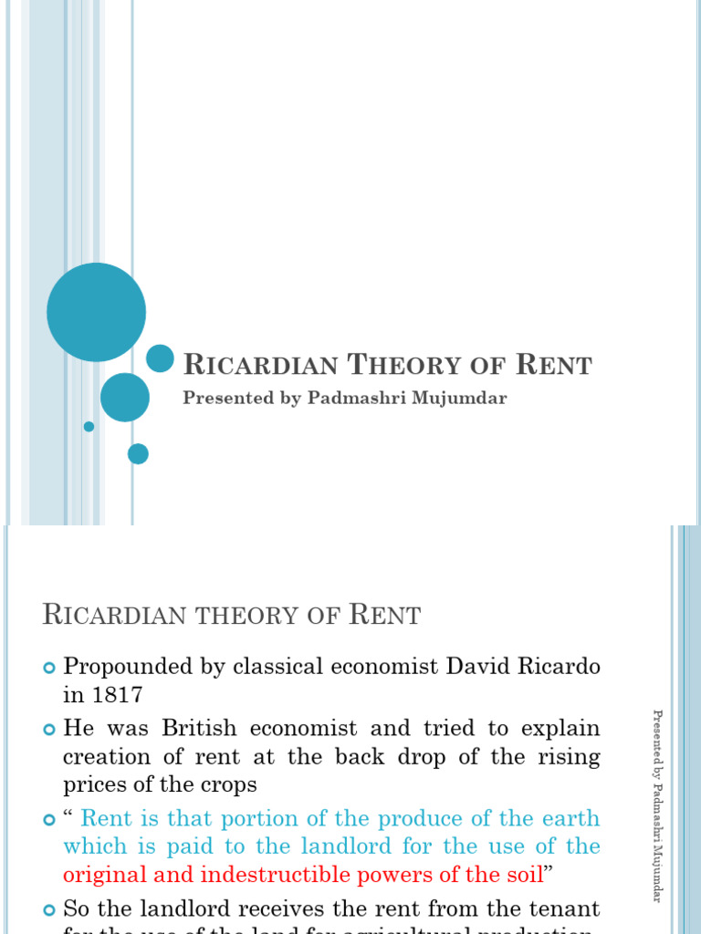 Ricardian Theory of Rent-1 | PDF | Economics | Economies
