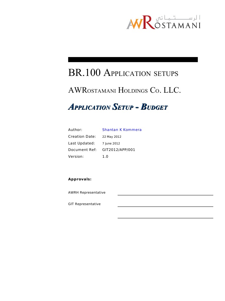 BR100 AWRH Oracle Application Budget Setup v.1.0 | PDF | Digital Technology | Computing