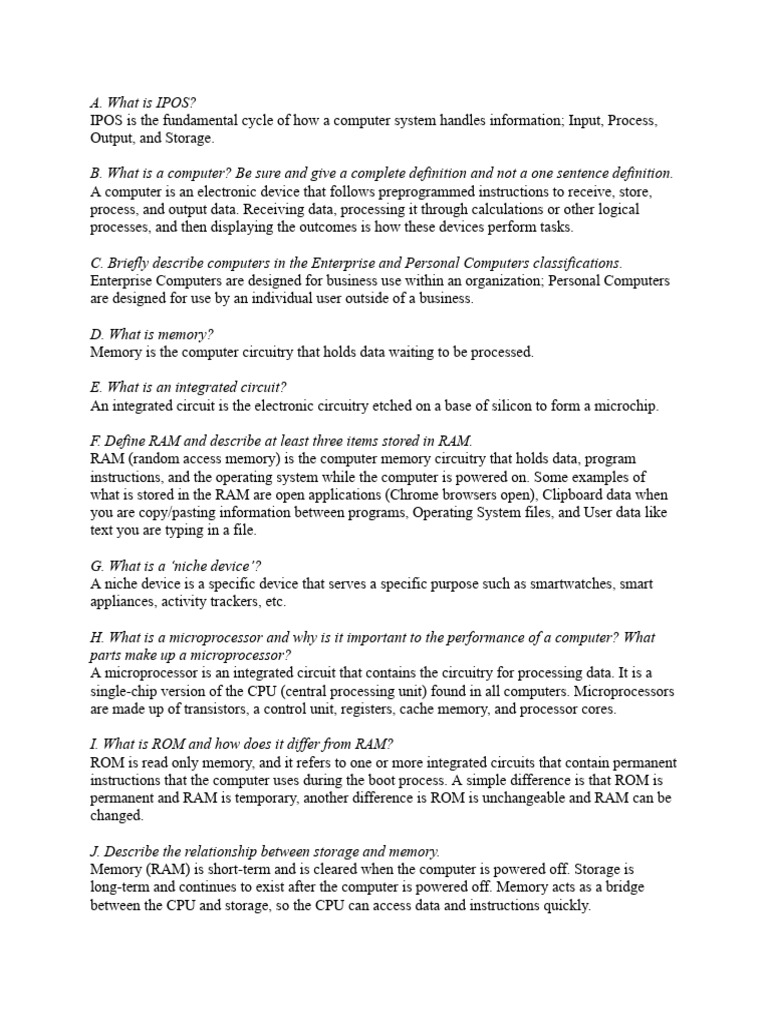 Understanding Computer Systems and Components | PDF | Random Access ...