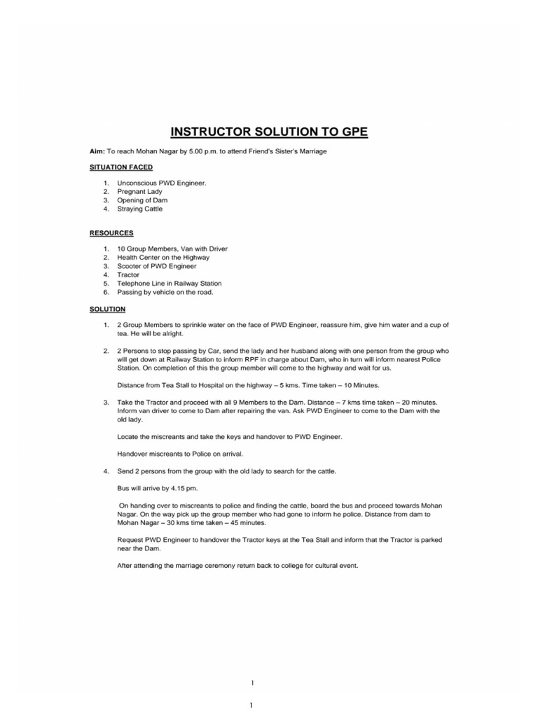 GPE Solution Format | PDF