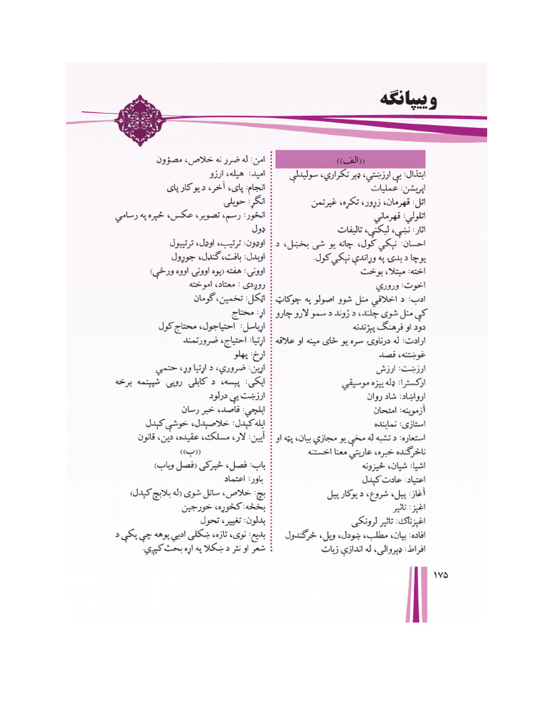 Pashto Vocabulary | PDF