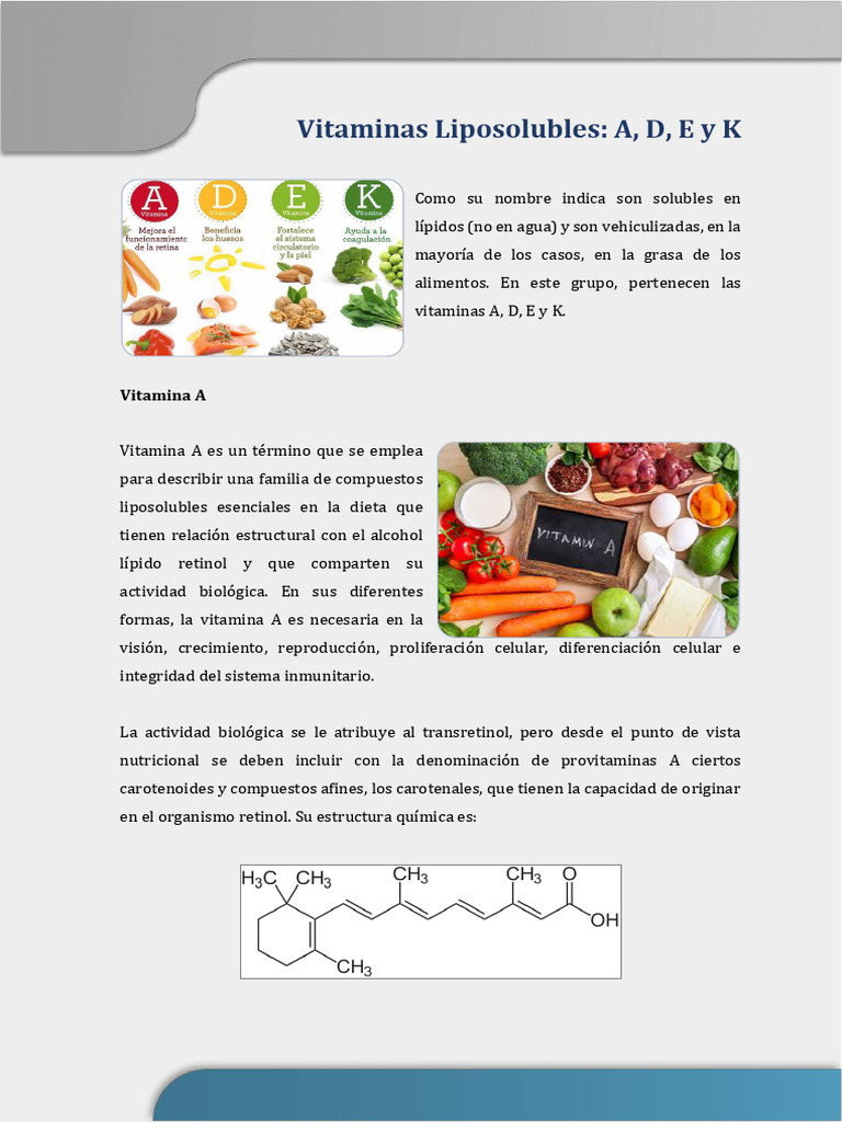Vitaminas Liposolubles | PDF | Vitamina D | Vitamina a