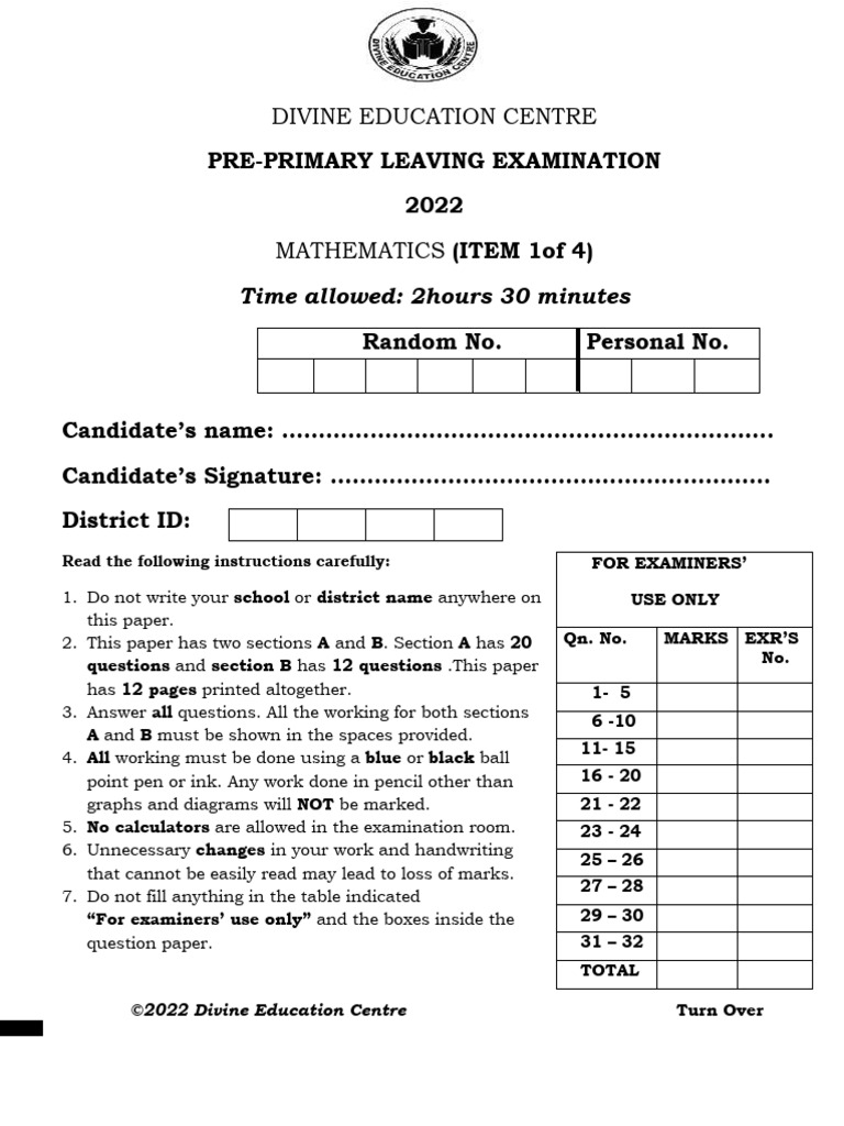 Dec MTC Pre Ple Set 1 2022 | PDF | Numbers | Mathematics