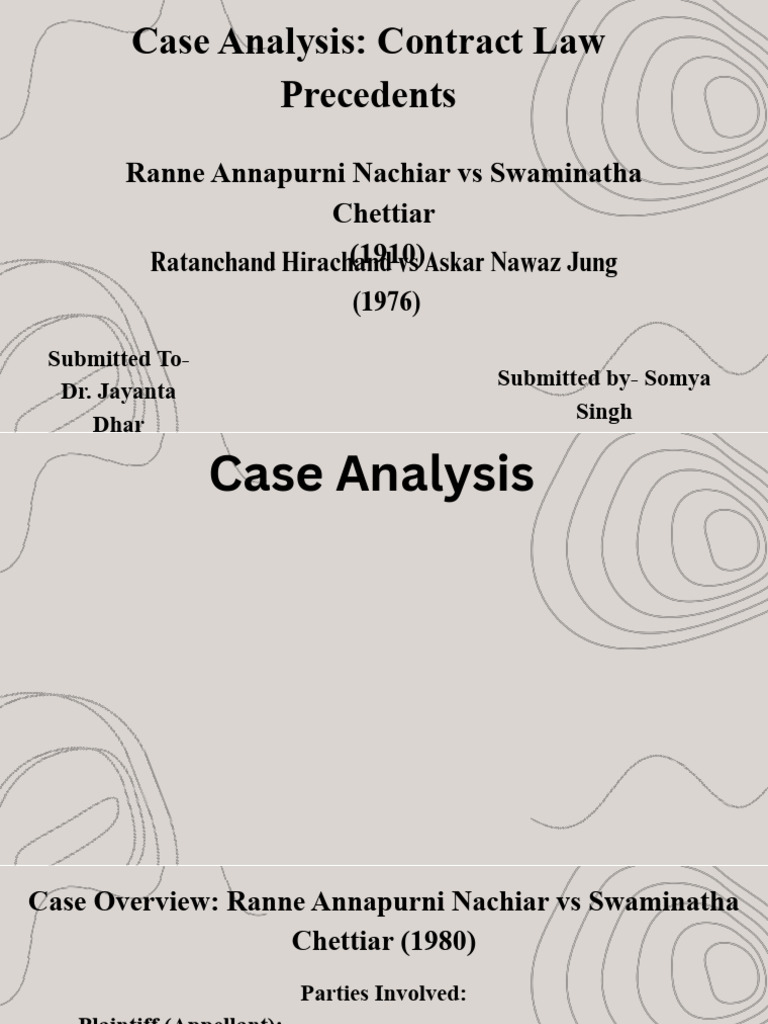 Contract Law Case Analysis: Key Precedents | PDF | Lawsuit | Justice