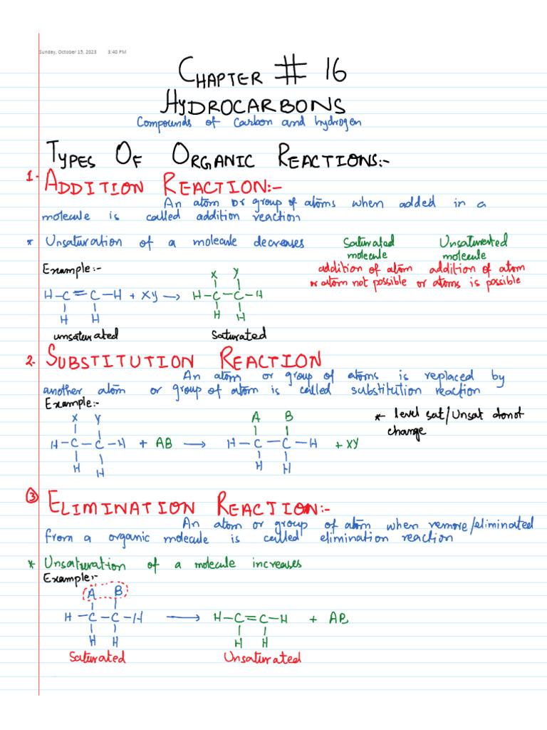 Hydrocarbons Notes | PDF