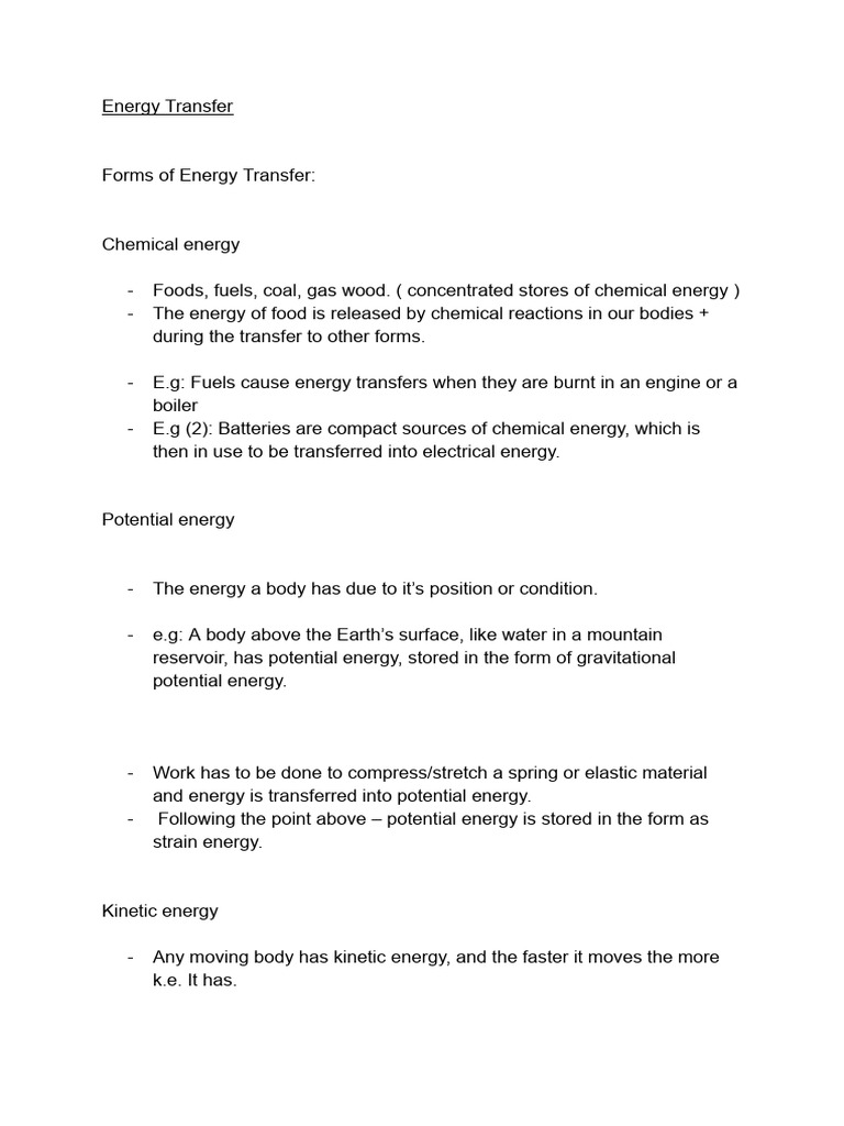 Energy Transfers | PDF