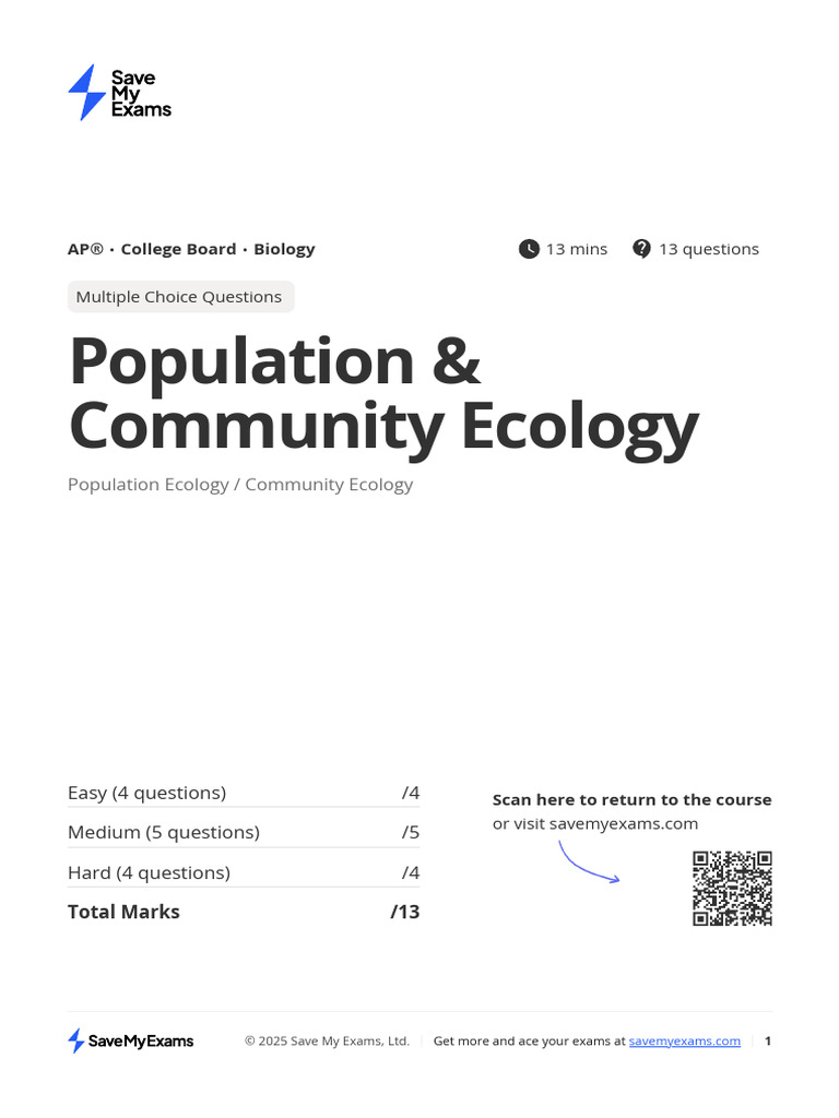 Population and Community Ecology TqrFZCGFr9StRpKn | PDF | Biodiversity ...
