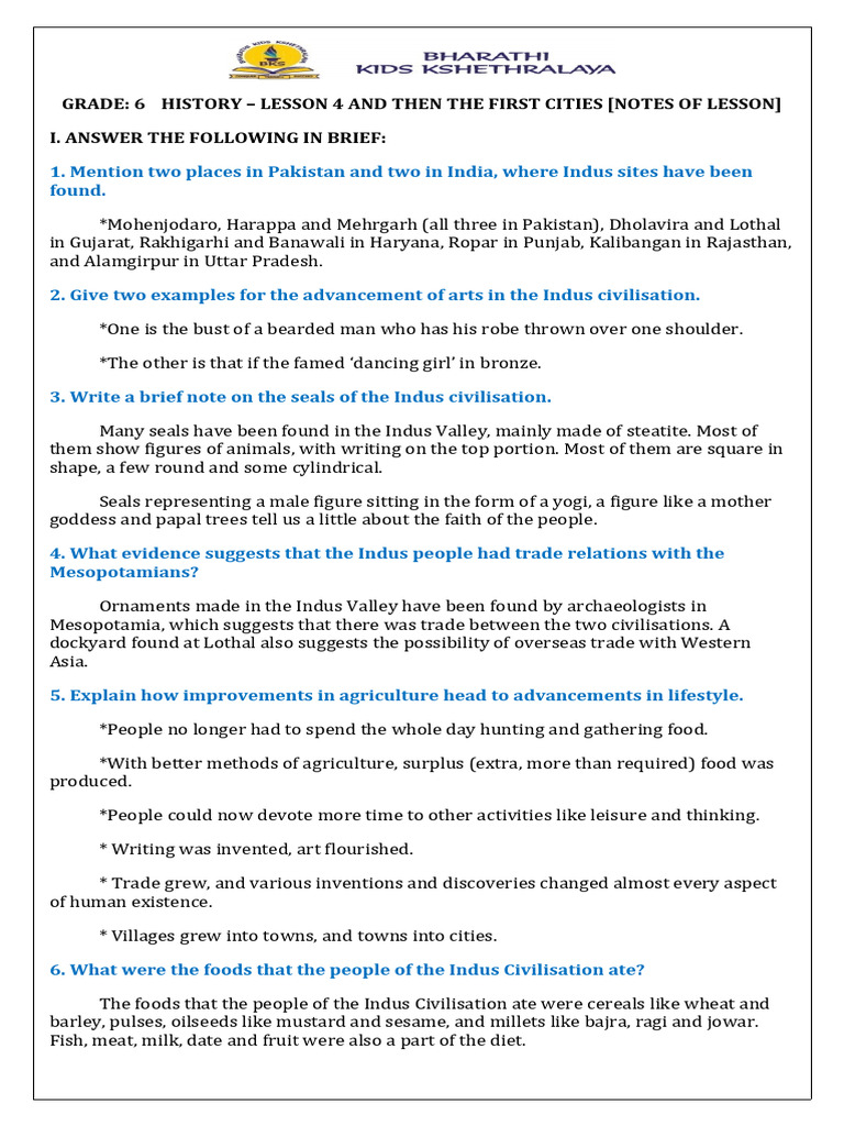 History - LN - 4 The First Cities | PDF