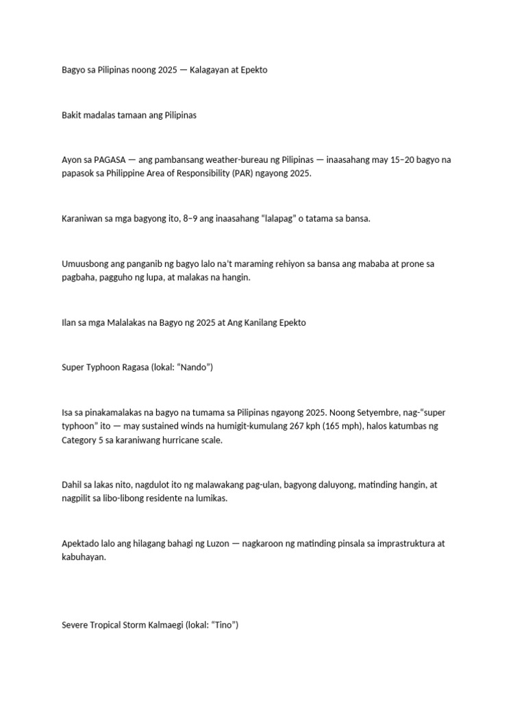 Bagyo Sa Pilipi-WPS Office | PDF