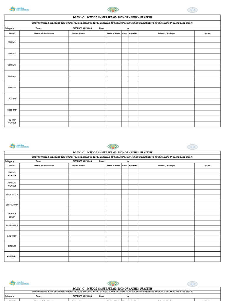 New Athletics Cform | PDF