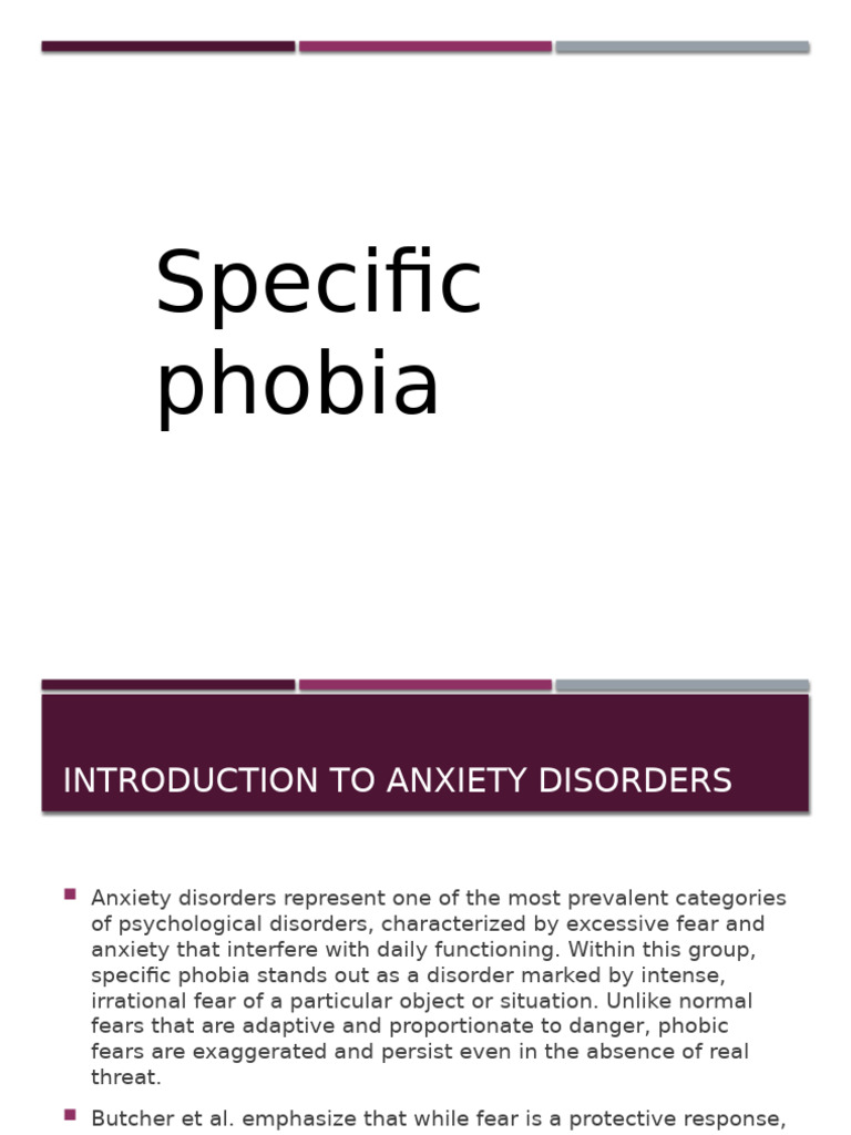 Specific Phobia Presentation Complete | PDF | Phobia | Fear