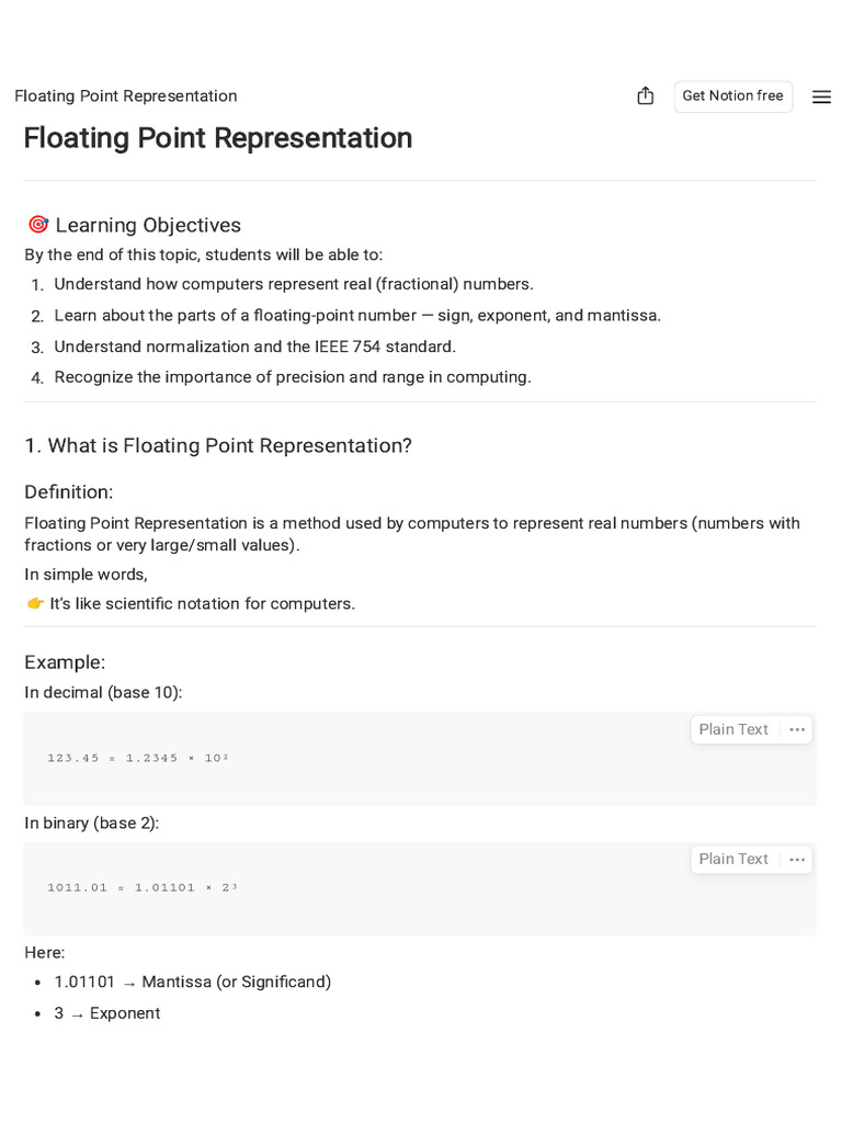 Floating Point Representation | PDF | Encodings | Discrete Mathematics