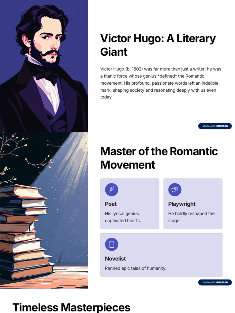 Victor Hugo A Literary Giant | PDF | Victor Hugo | Romanticism