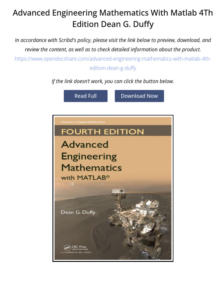 Advanced engineering mathematics with MATLAB 4th Edition Dean G. Duffy | PDF | Equations ...