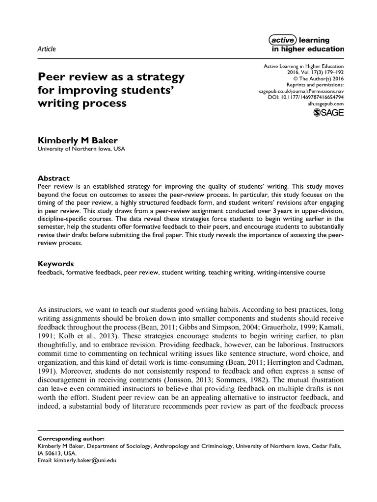Enhancing Writing Through Peer Review | PDF | Peer Review | Human ...