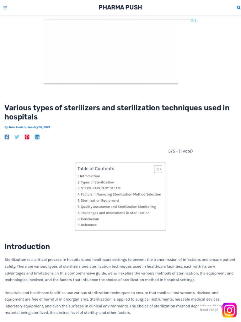 Hospital Sterilization Techniques Explained | PDF | Sterilization ...