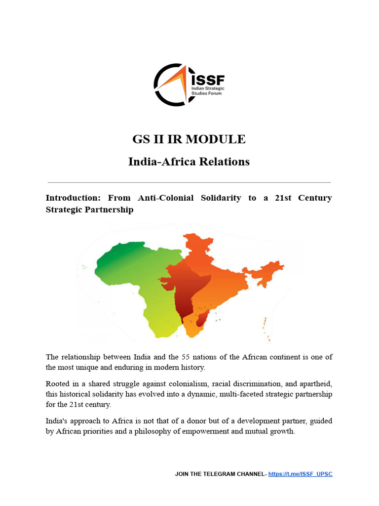 India-Africa Relations - GS II IR MODULE | PDF | Africa | South Africa