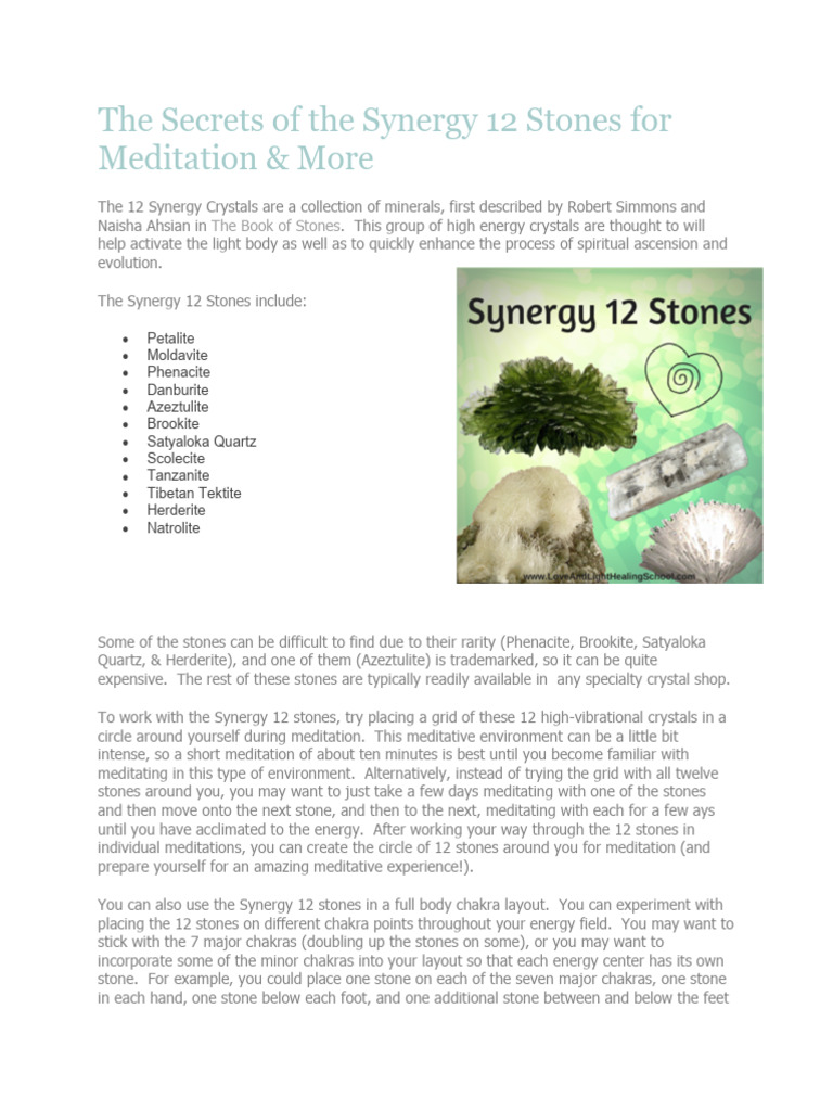 Synergy 12 Stones for Meditation Guide | PDF | Astrological Sign ...