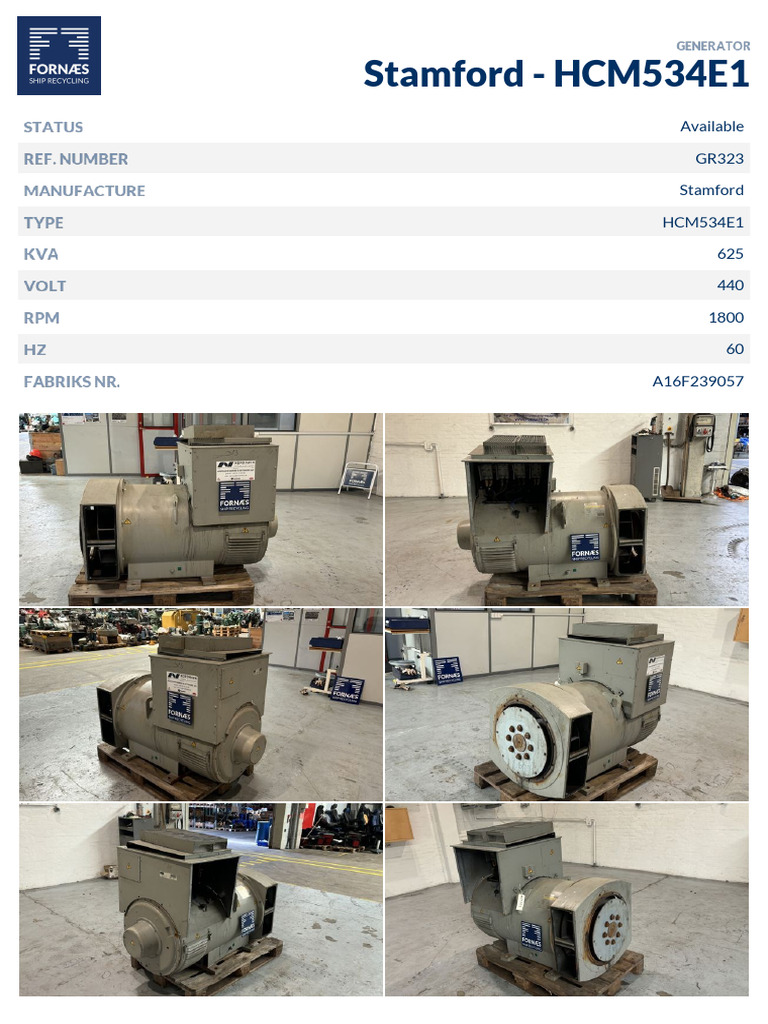 Stamford - HCM534E1 | PDF