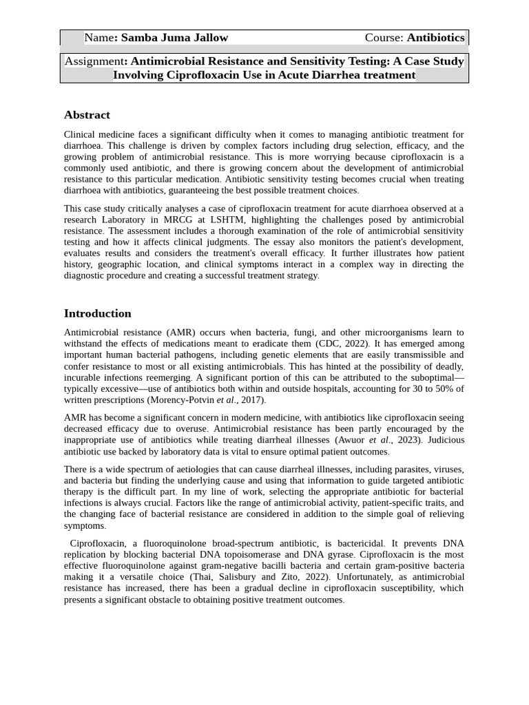 Samba Juma - Jallow - Activity - 3.5 - Case Study | PDF | Antimicrobial ...
