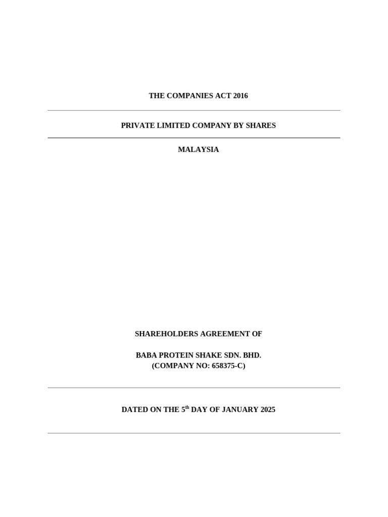 (d) Shareholder Agreement | PDF | Mediation | Breach Of Contract