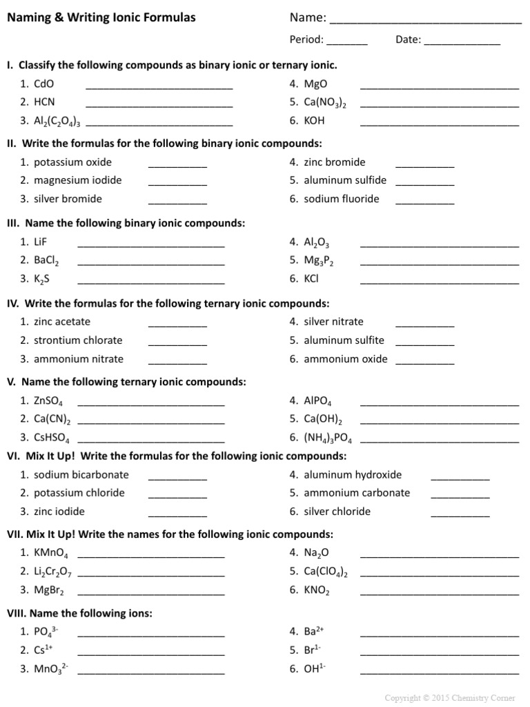 Ionic Compounds Naming and Formulas | PDF | Salt (Chemistry) | Calcium