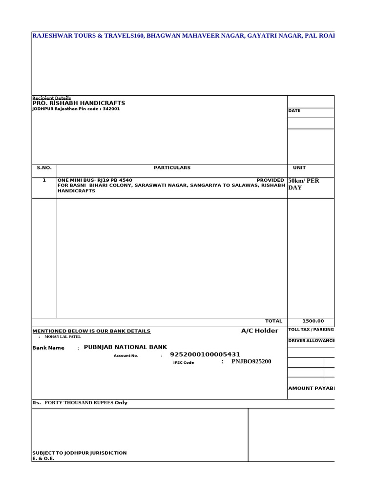 BILL For Industry and Any Use | PDF