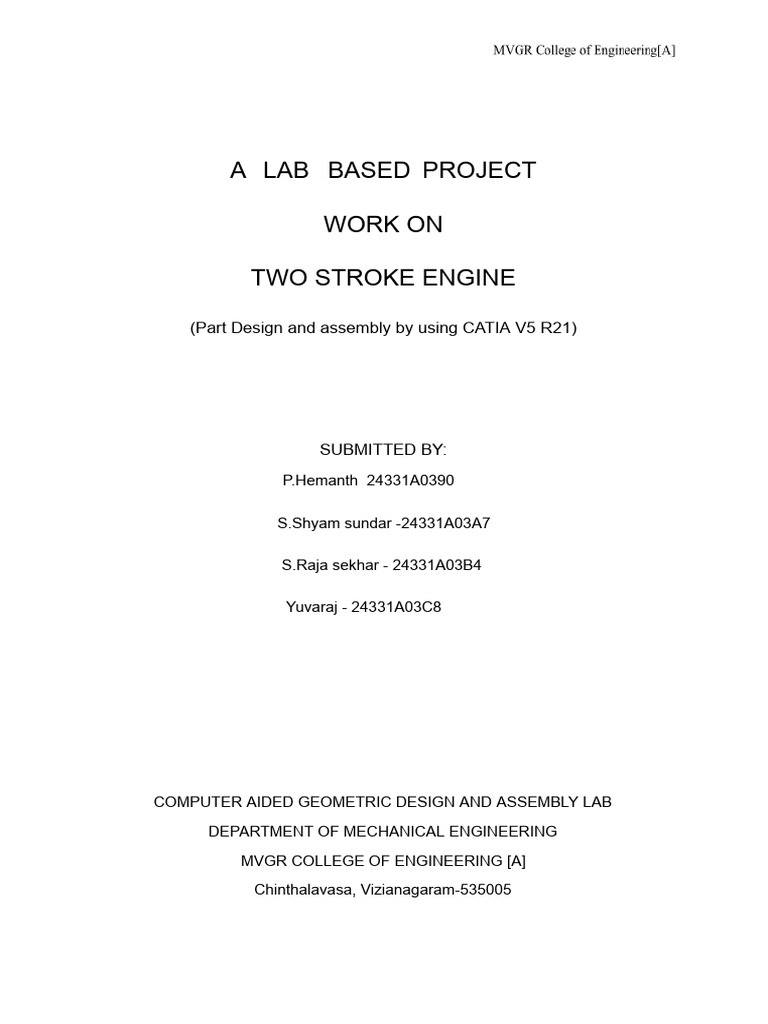 Two-Stroke Engine Design in CATIA V5 | PDF | Internal Combustion Engine ...