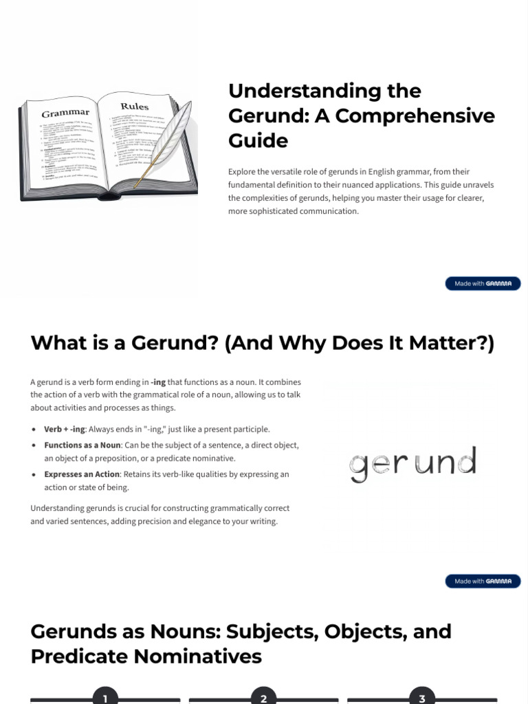 The Gerund | PDF | Subject (Grammar) | Predicate (Grammar)