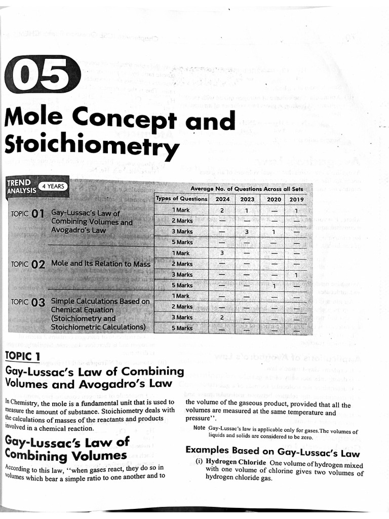 ICSE-10-CHEM-MOLE CONCEPT-1 | PDF