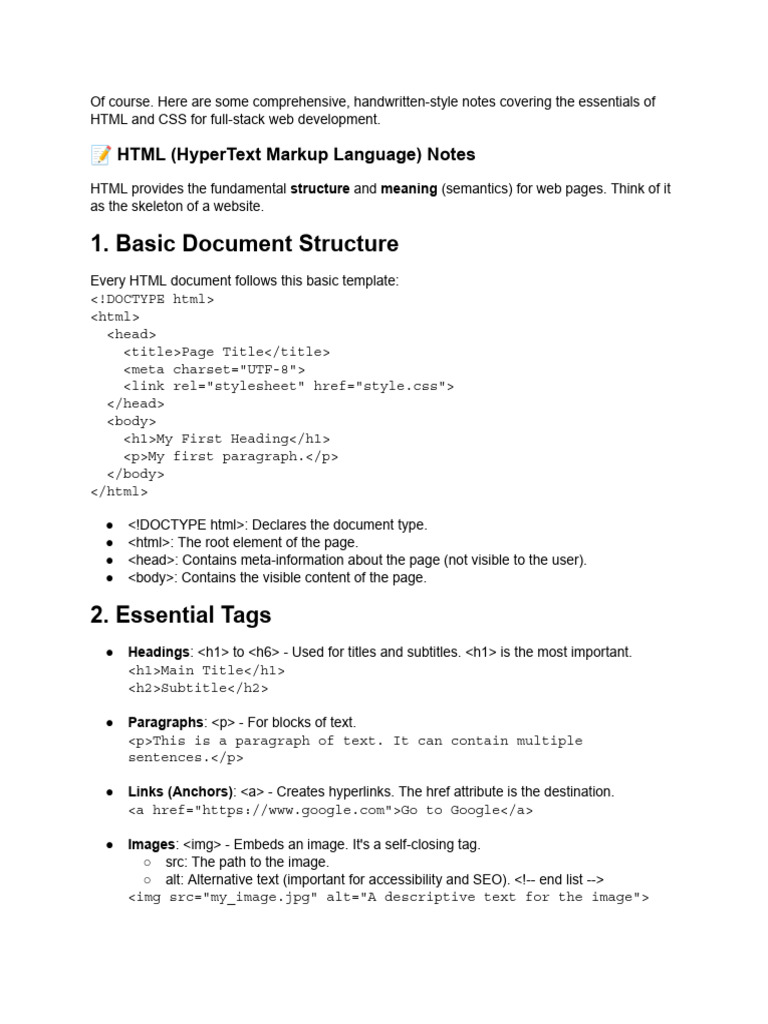HTML & CSS Essentials for Web Development | PDF | Html Element | Html
