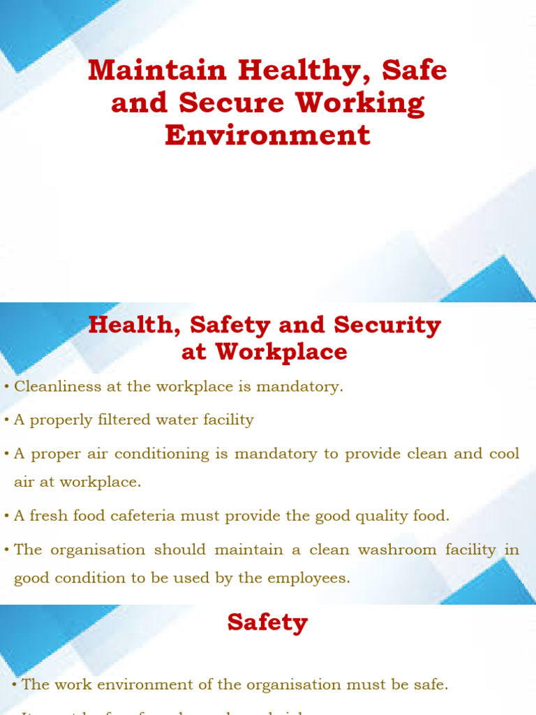Workplace Health, Safety, and Security Guide | PDF | Occupational ...