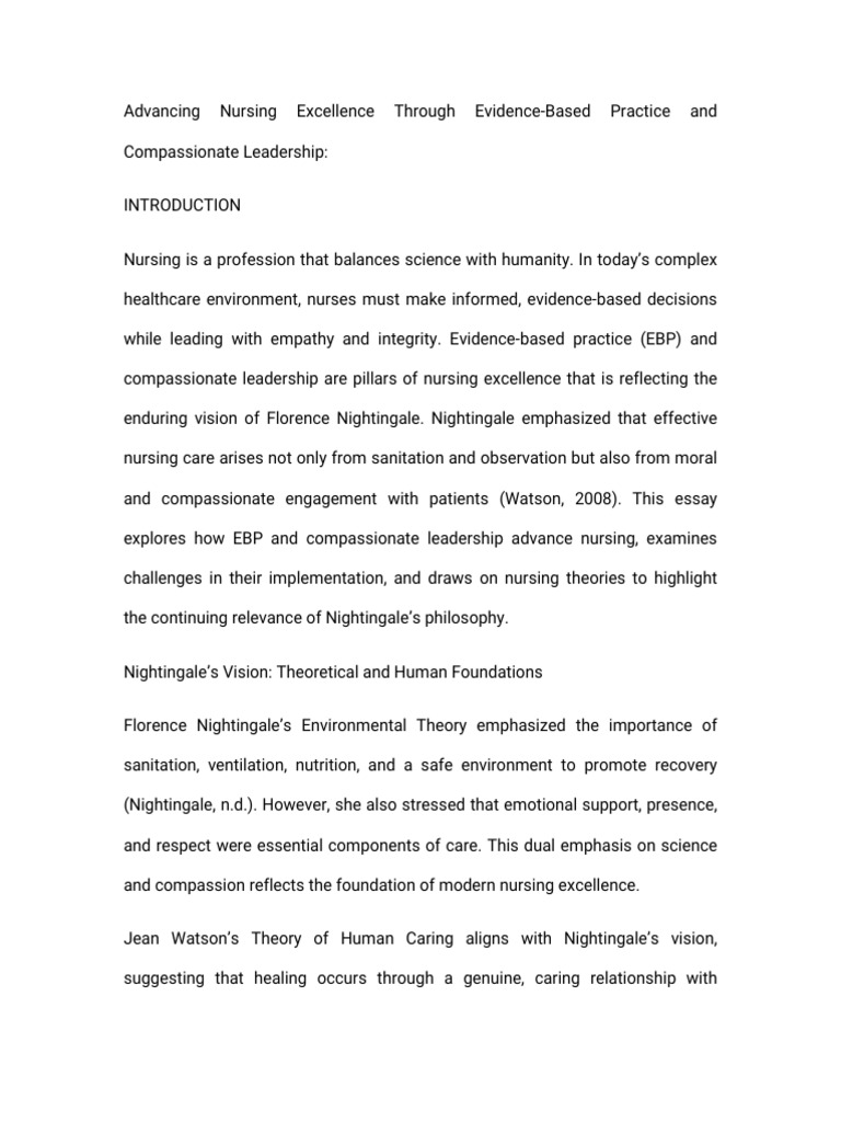 Nightingale Enduring Vision | PDF | Nursing | Leadership
