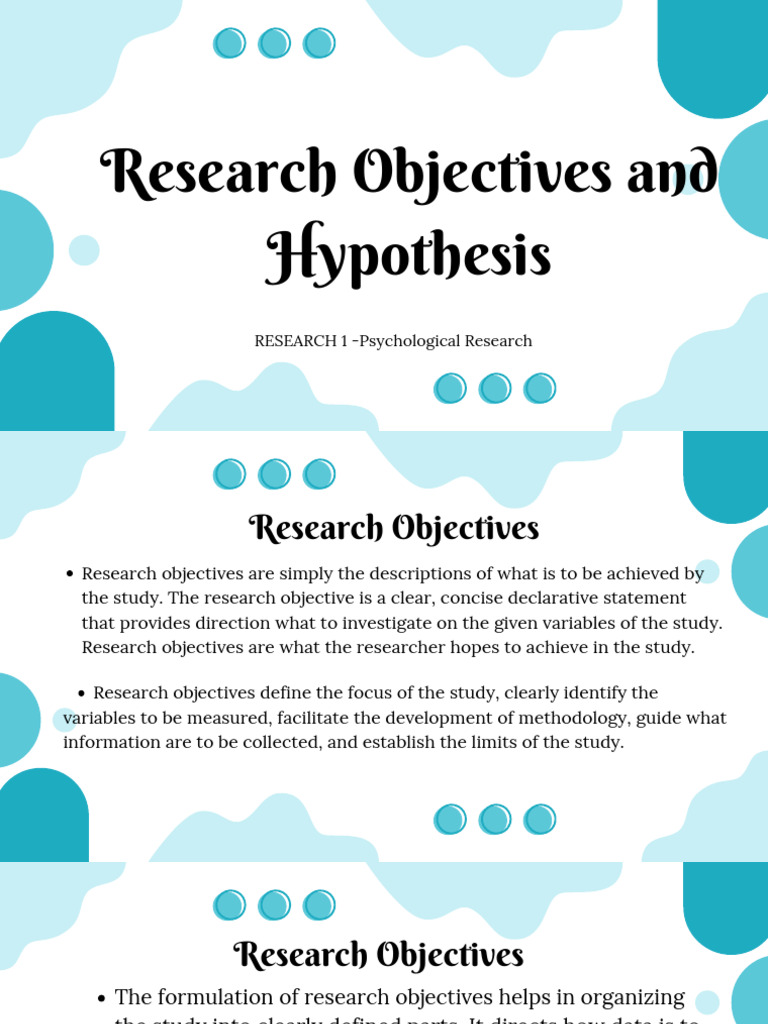 Research 1 - Research Objectives and Hypothesis | PDF | Hypothesis ...