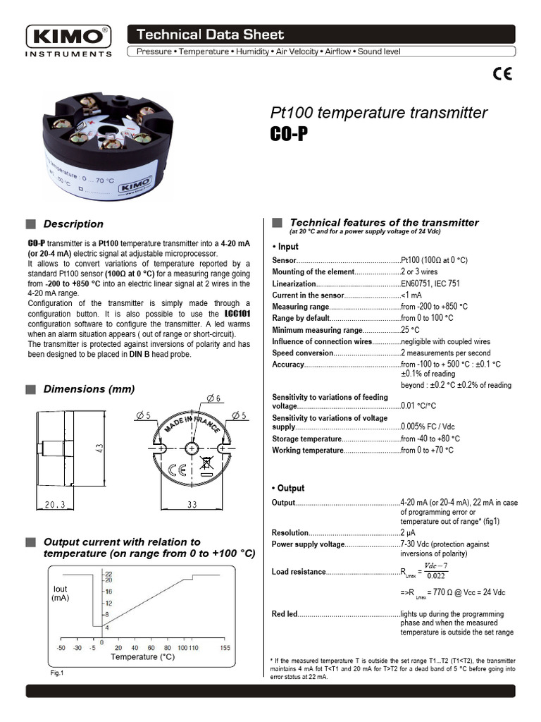 Pt100 temperature transmitter | PDF | Electrical Engineering | Electricity