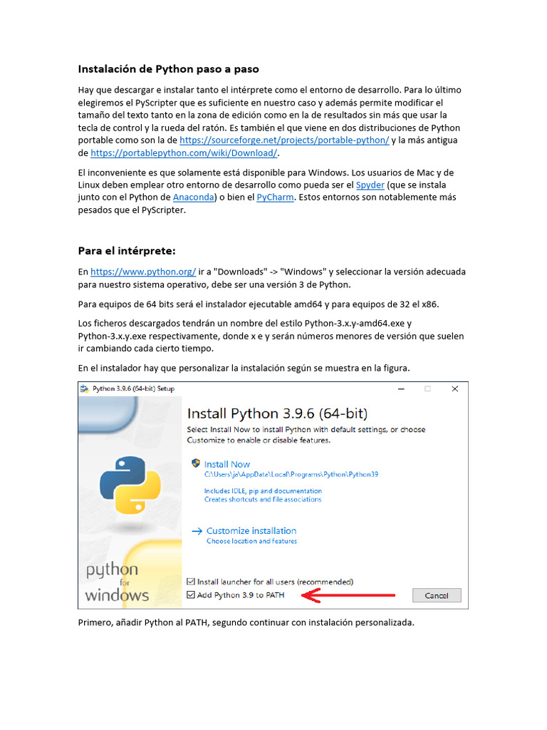 Guía de Instalación de Python y PyScripter | PDF | Ventana (informática ...