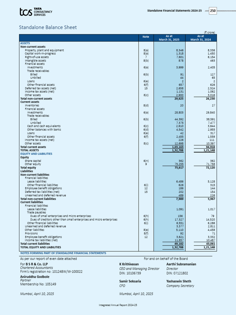Standalone Financial Statements 2024-25 | PDF | Expense | Business
