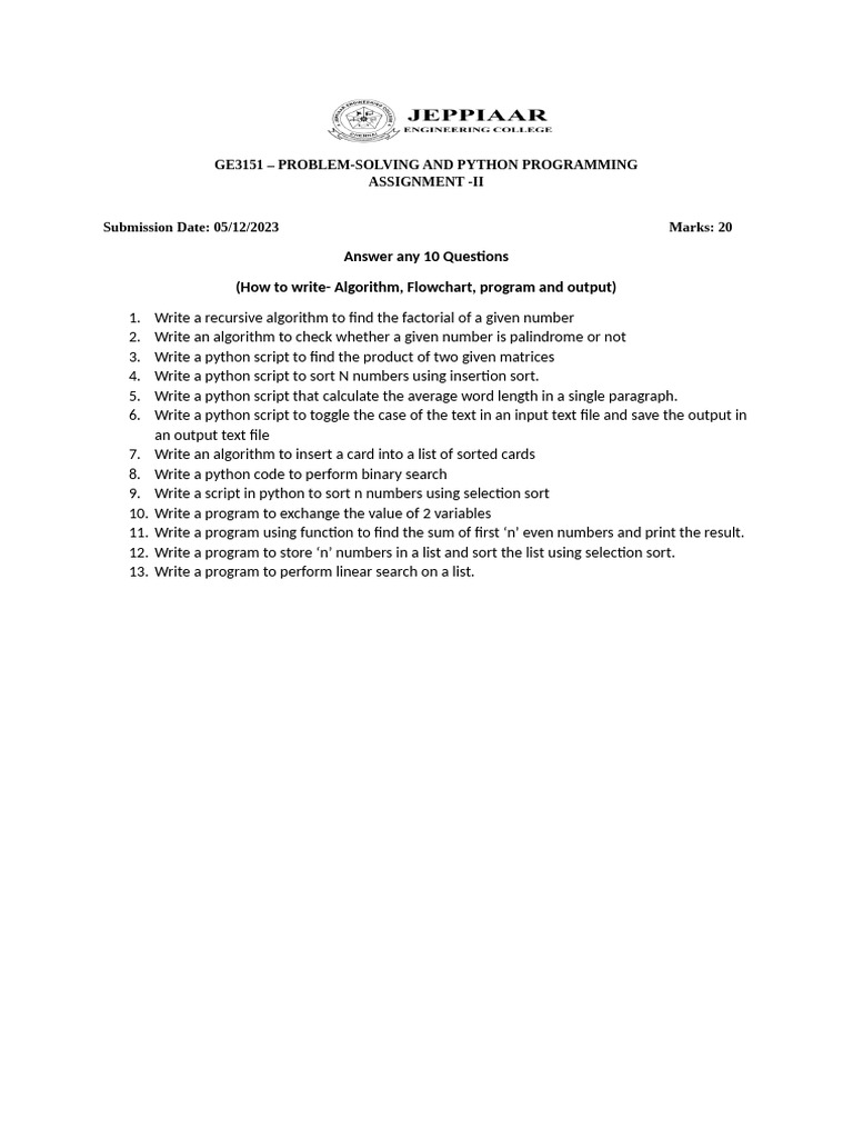 Assignment 2 Python | PDF