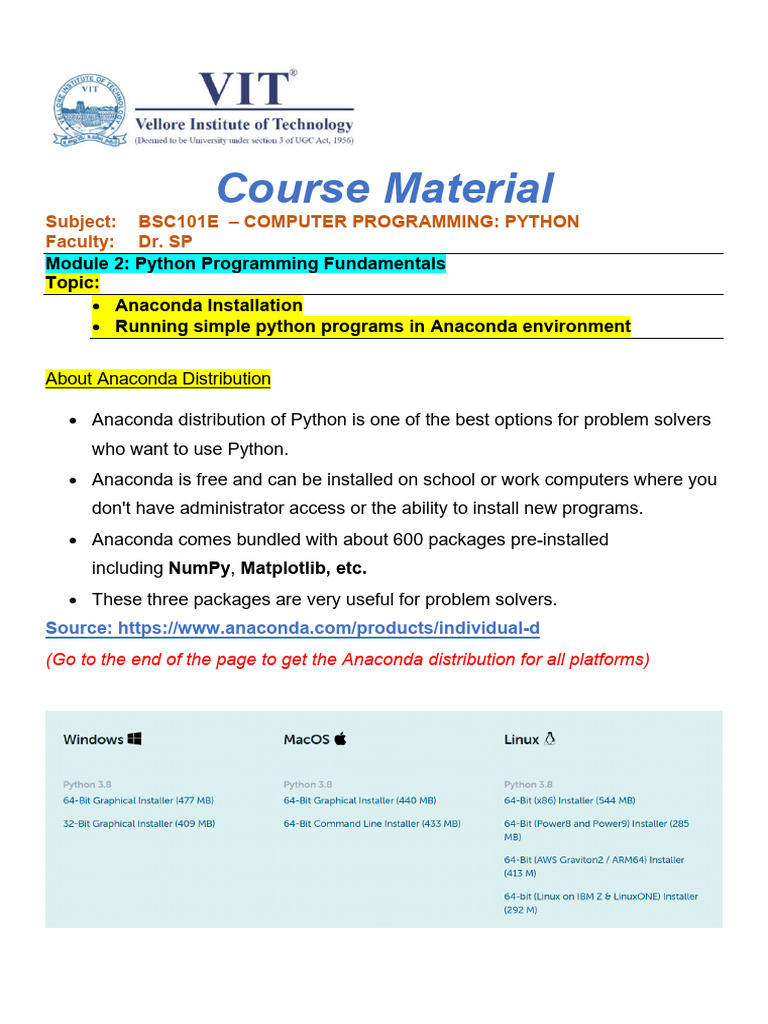 4-Demo-Installation of Anaconda Distribution-Executing Simple Python ...