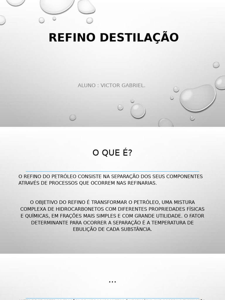 REFINO DESTILAÇÃO | PDF | Destilação | Petróleo