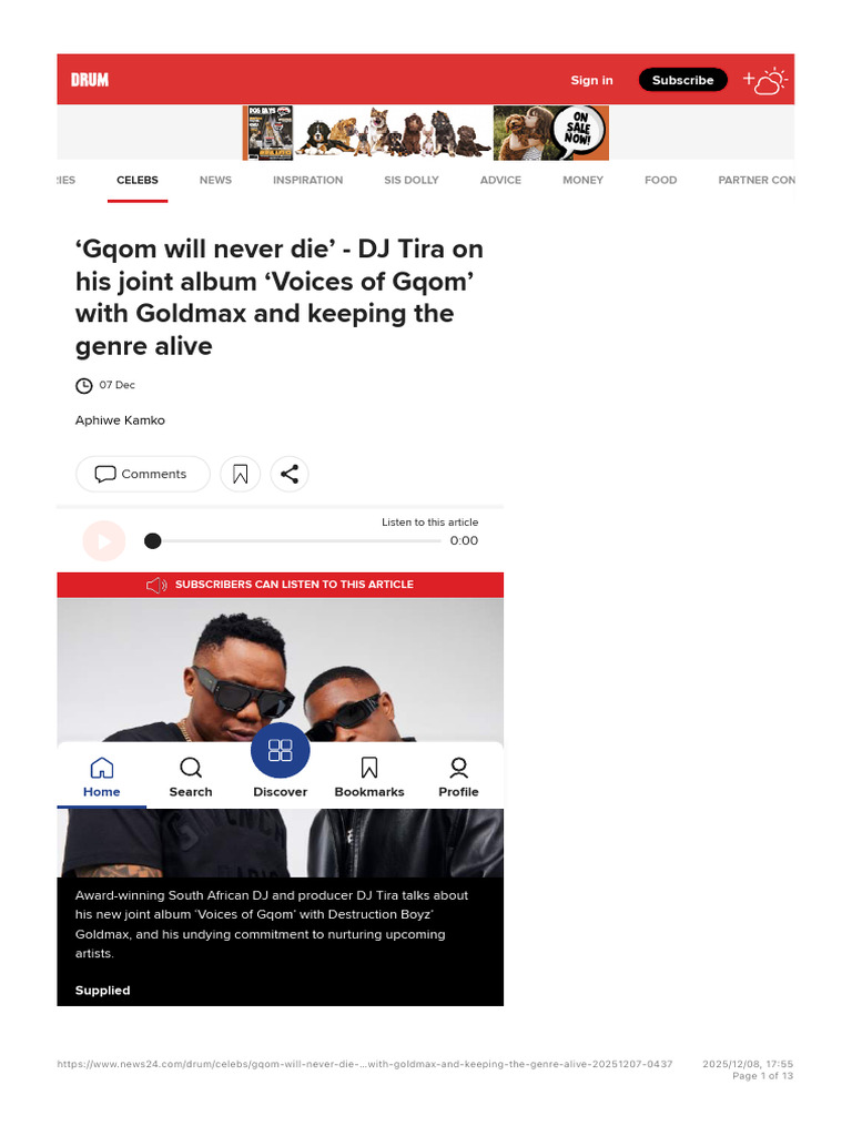 Gqom Will Never Die' - DJ Tira On His Joint Album Voices of Gqom' With ...