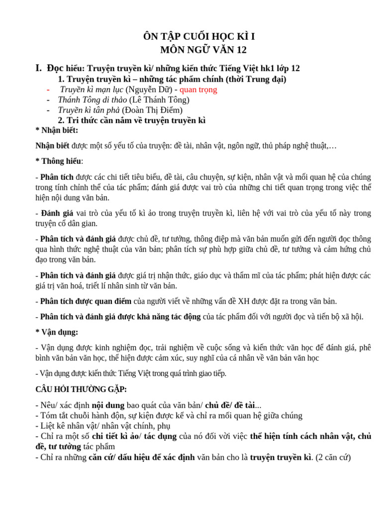 ÔN HK1-LOP 12-25-26 | PDF