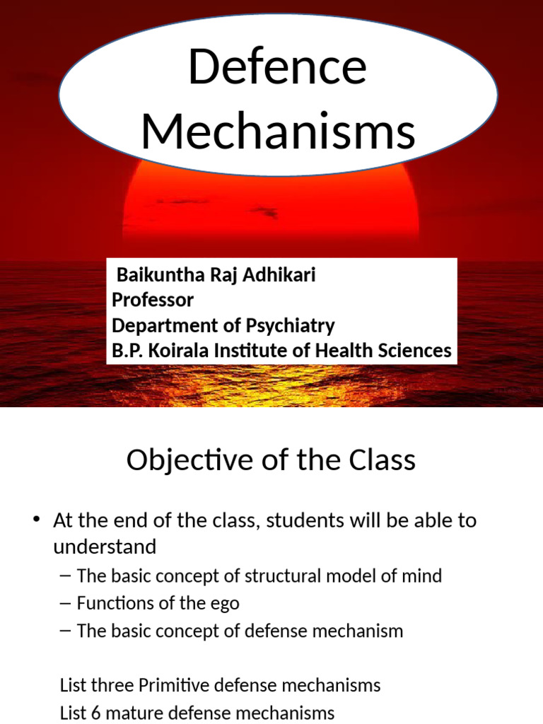 Defense Mechanism For MBBS | PDF | Psychology | Psychological Concepts