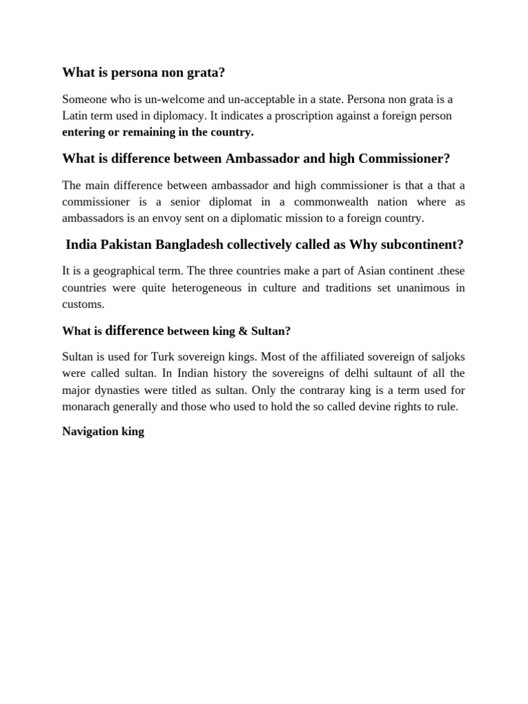 Understanding Diplomatic Terms and Titles | PDF
