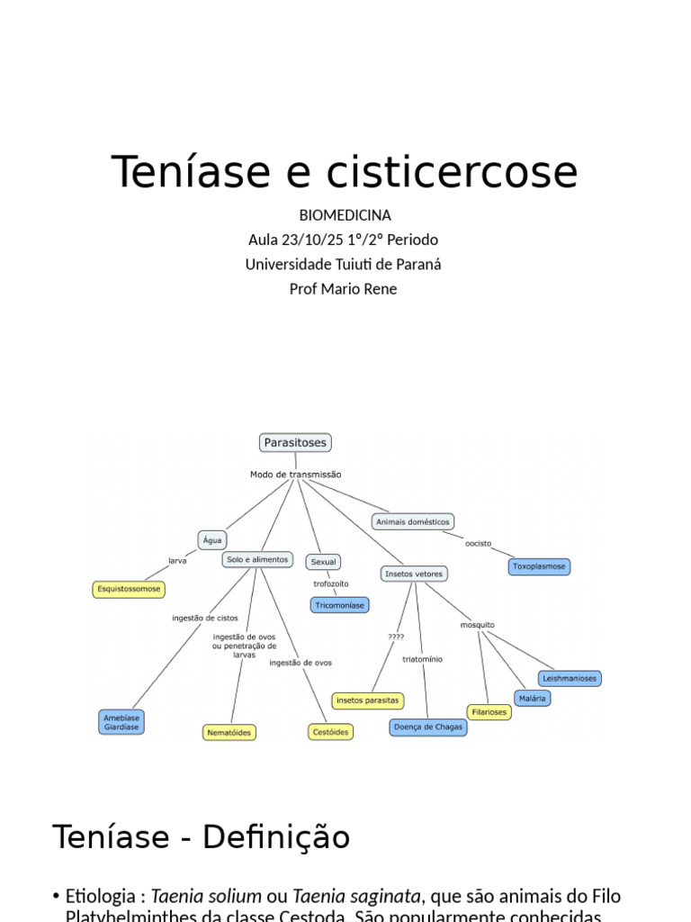 Teníase e Cisticercose: Causas e Controle | PDF | Microbiologia ...